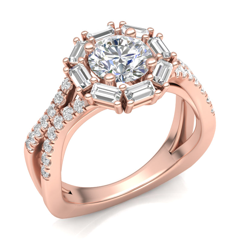 Diamond Halo Engagement Ring Luminar L8045E 1.70 ctw