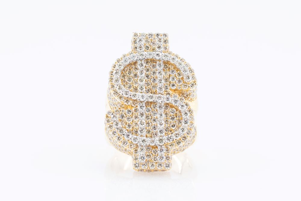 Men's Dollar sign diamond ring