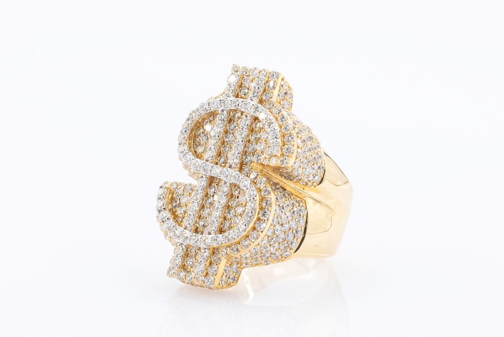 Men's Dollar sign diamond ring