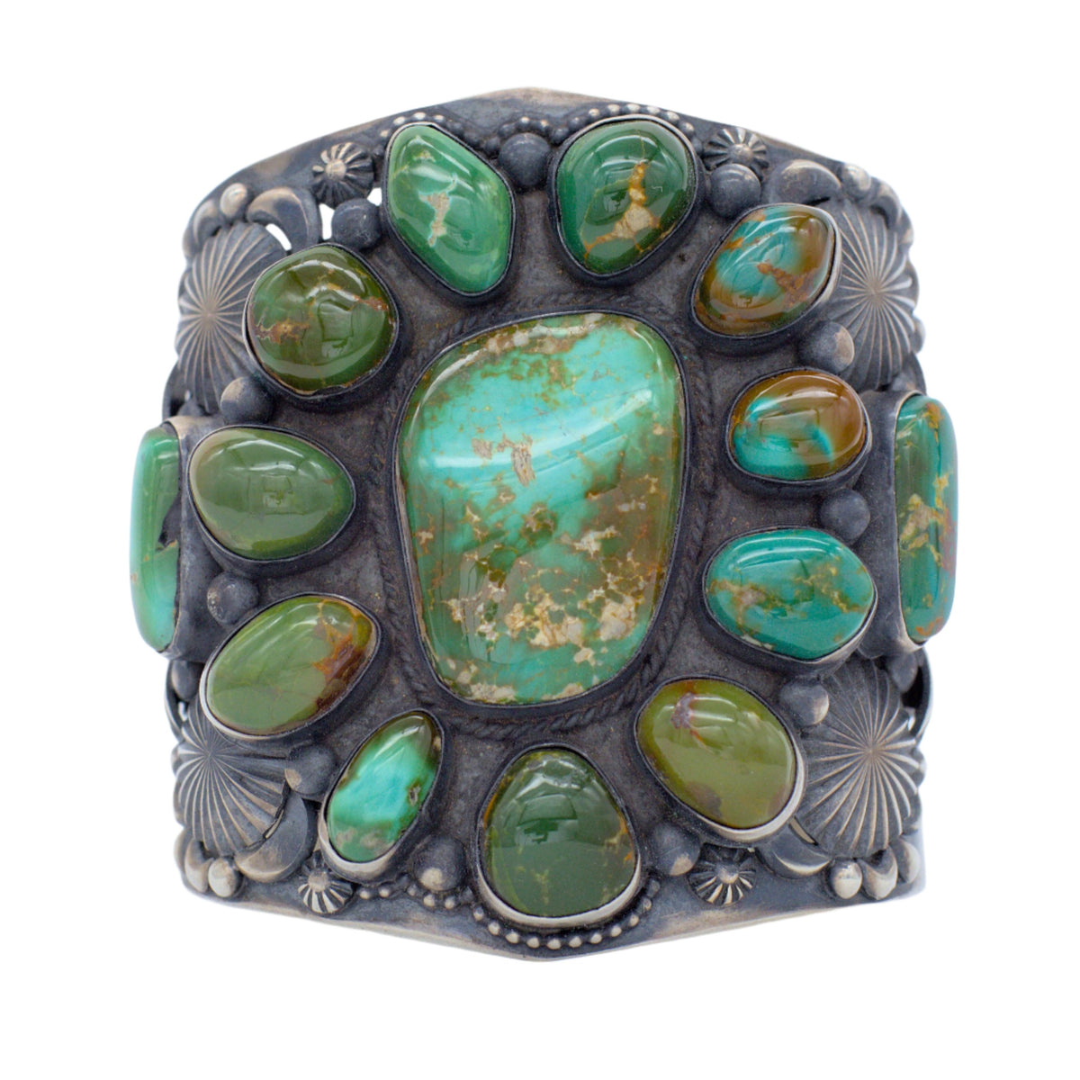 Delbert Gordon Handmade Navajo Sterling Silver Royston Turquoise Brace