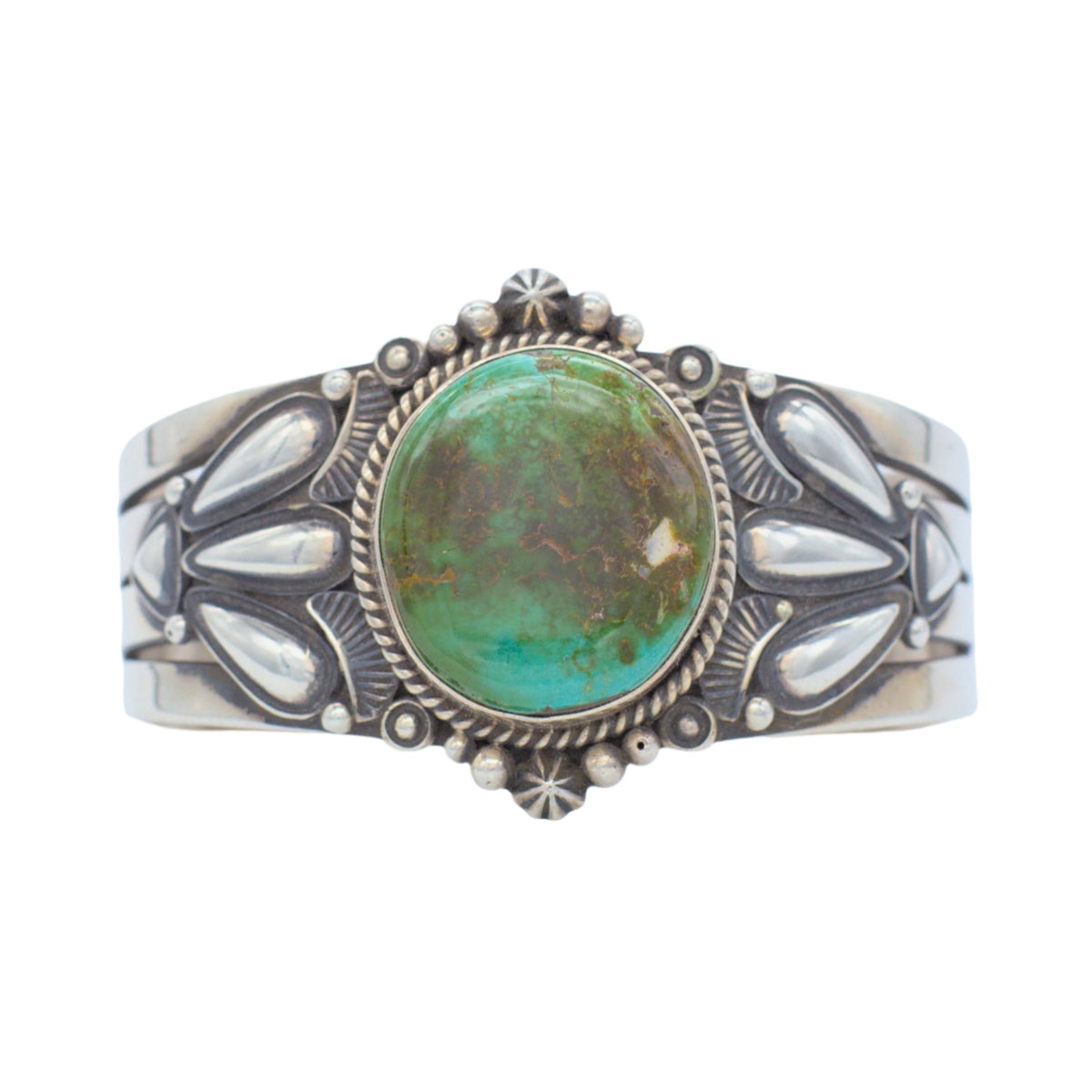 Derrick Gordon Navajo Handmade Sterling Silver Royston Turquoise Brace